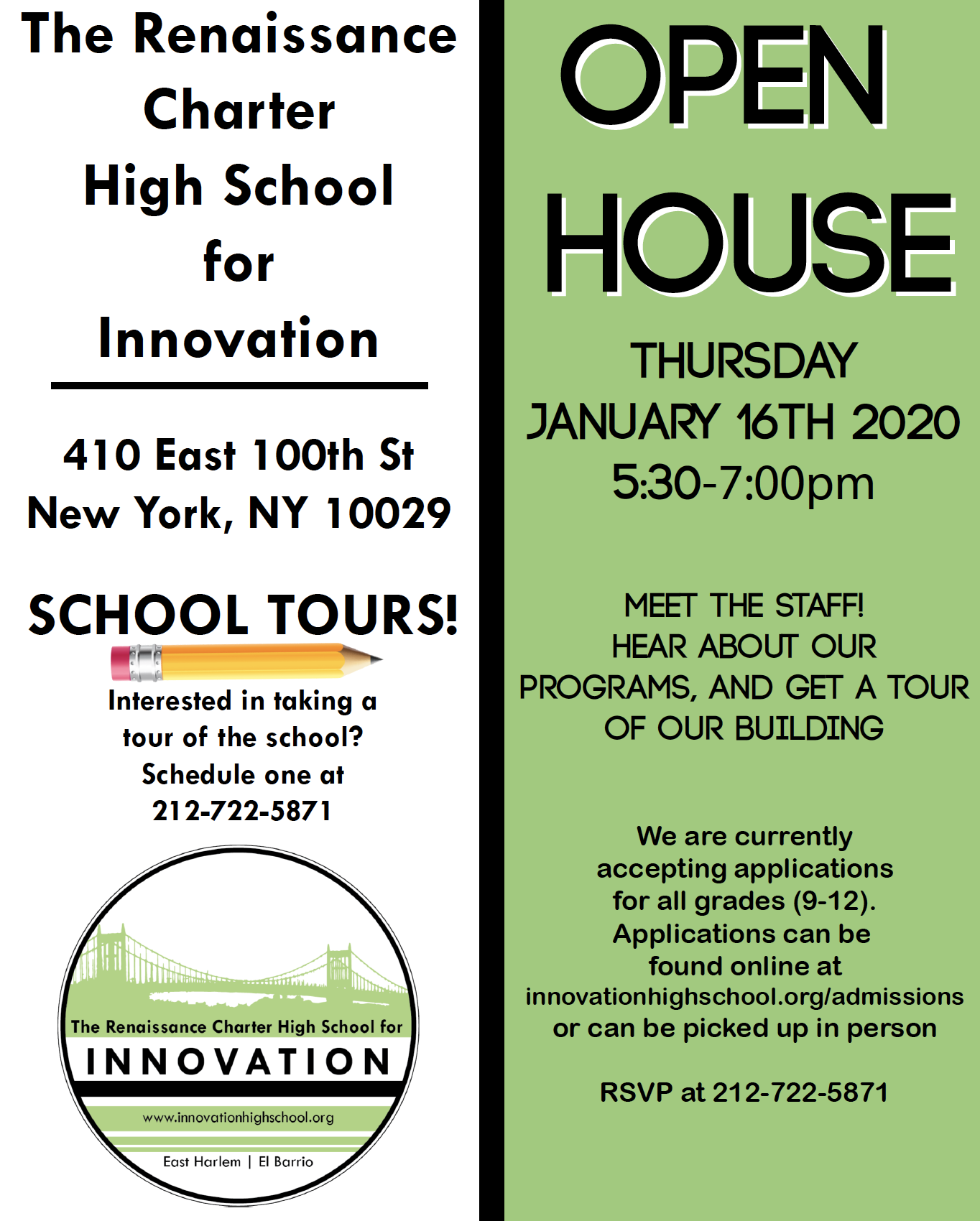 Open House at Innovation - Innovation Charter High School